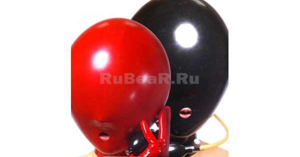 Inflatable two layered latex mask with mouth hole