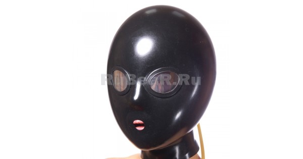 Inflatable latex mask with middle size of round plastic mirrored eyes ...